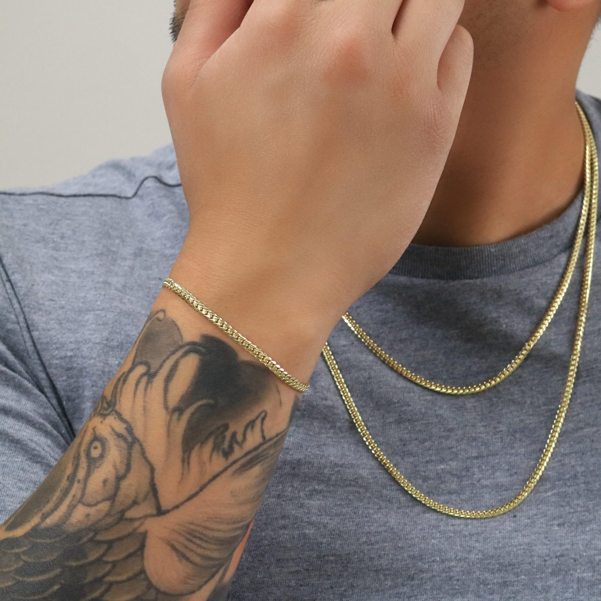 Nuragold 14k Yellow Gold 3.5mm Solid Miami Cuban Link Chain Bracelet, Mens Womens Jewelry 7" 7.5" 8" 8.5" 9"