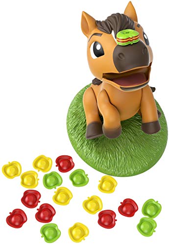 Mattel Games Spirit STACKIN’ Apples Kids Game, Treat-Stacking Challenge with Hungry Horse for 2 3 or 4 Players 5 Years Old & Up