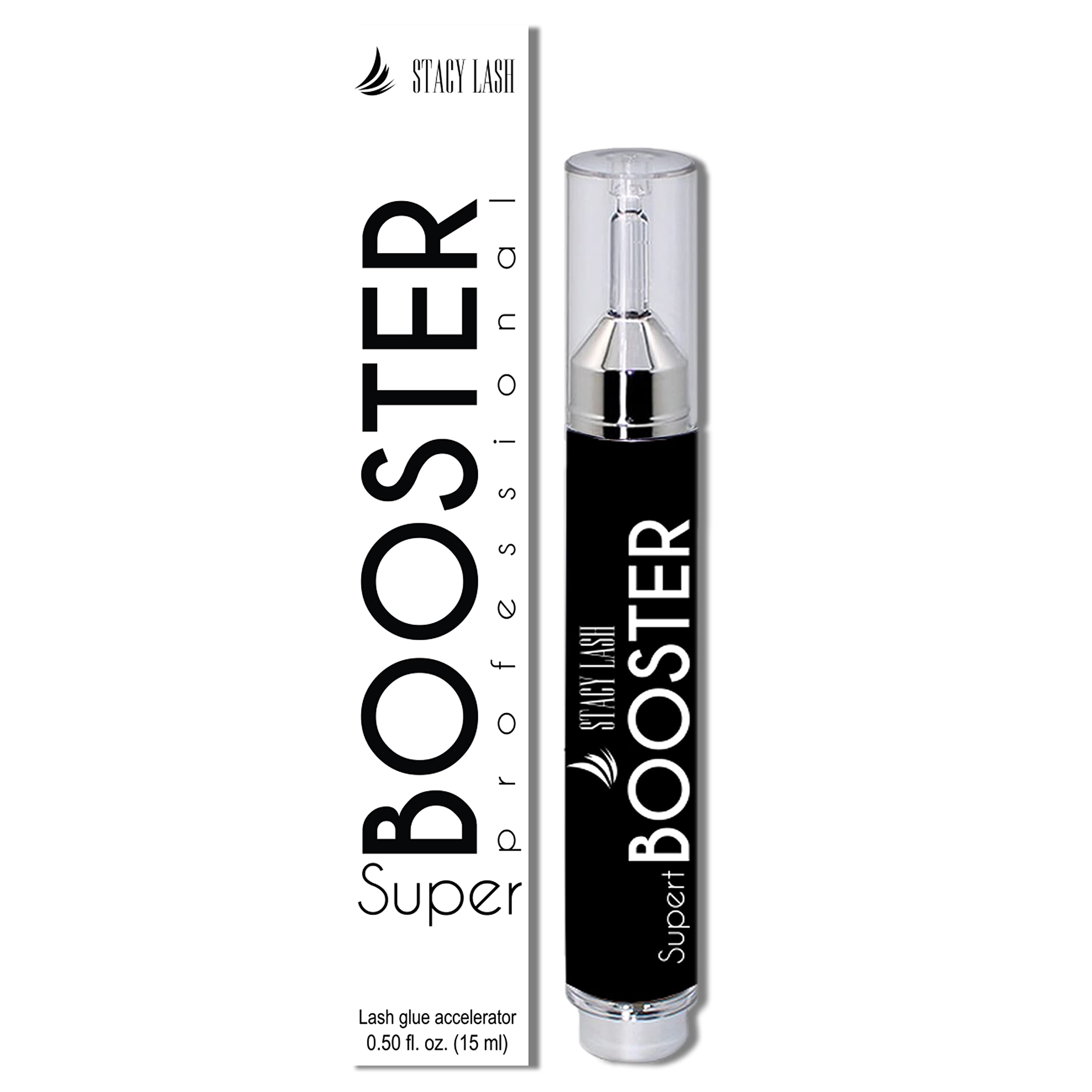 Super Booster for Eyelash Extensions 15ml + Sensitive Eyelash Extension Glue 5ml - Stacy Lash/Speeds Up Bonding Time in Low Humidity/Eyelash Extension Glue Activator/ 1-2 Sec Drying time
