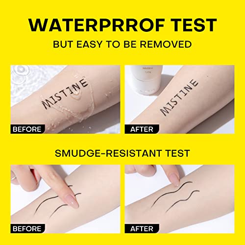 Mistine So Black Waterproof Eyeliner,Smudge Proof Eyeliner with Silky Formula,Quick Drying Liquid Eyeliner Pen,Ultra Matte Finish Black Eyeliner,Vegan & Cruelty-Free,1 Count