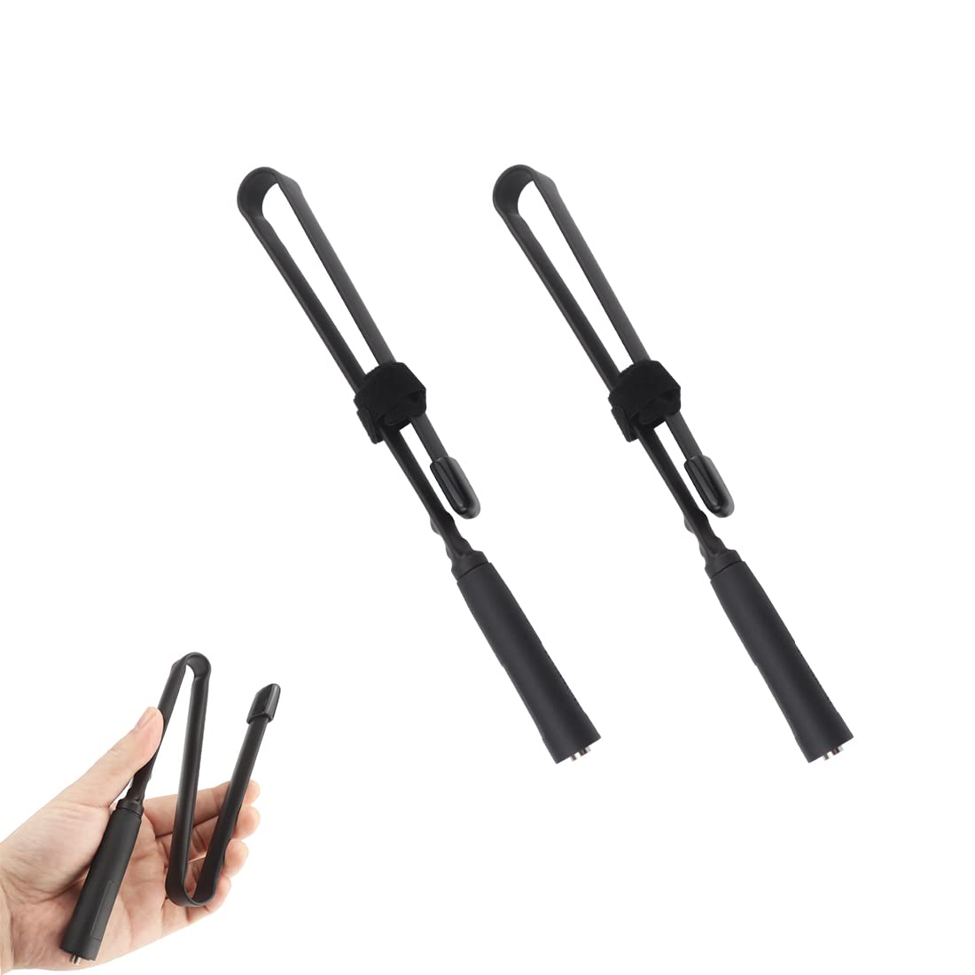 LSENG Ham Radio Antenna Dual Band VHF UHF 144/430MHz 18.5Inch Foldable Tactical SMA Female Handheld Walkie Talkie Antenna for Kenwood Wouxun Baofeng BF-F8HP UV-5R UV-82（2PCS）