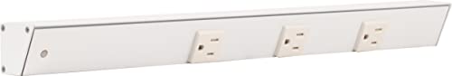 Task APT Angled Power Strip 18 inch Left, 3 Receptacles, White