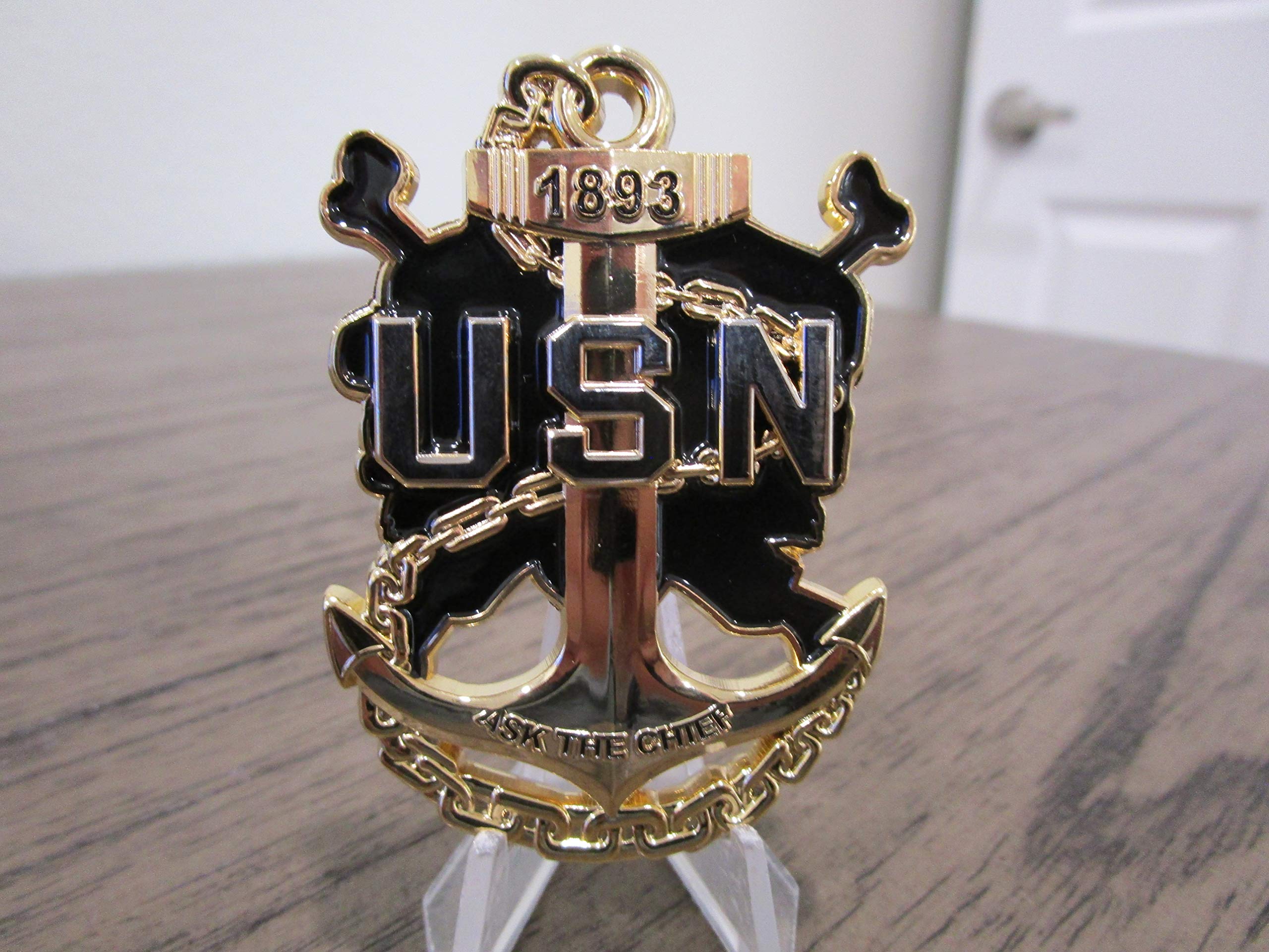 United States Navy Ask The Chief 3 Skulls Chief Petty Officer Challenge Coin