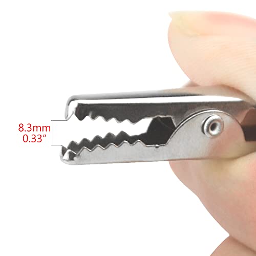 WMYCONGCONG 100 PCS Metal Alligator Clips 52mm Electrical Test Clamps (100 Pcs no cap)