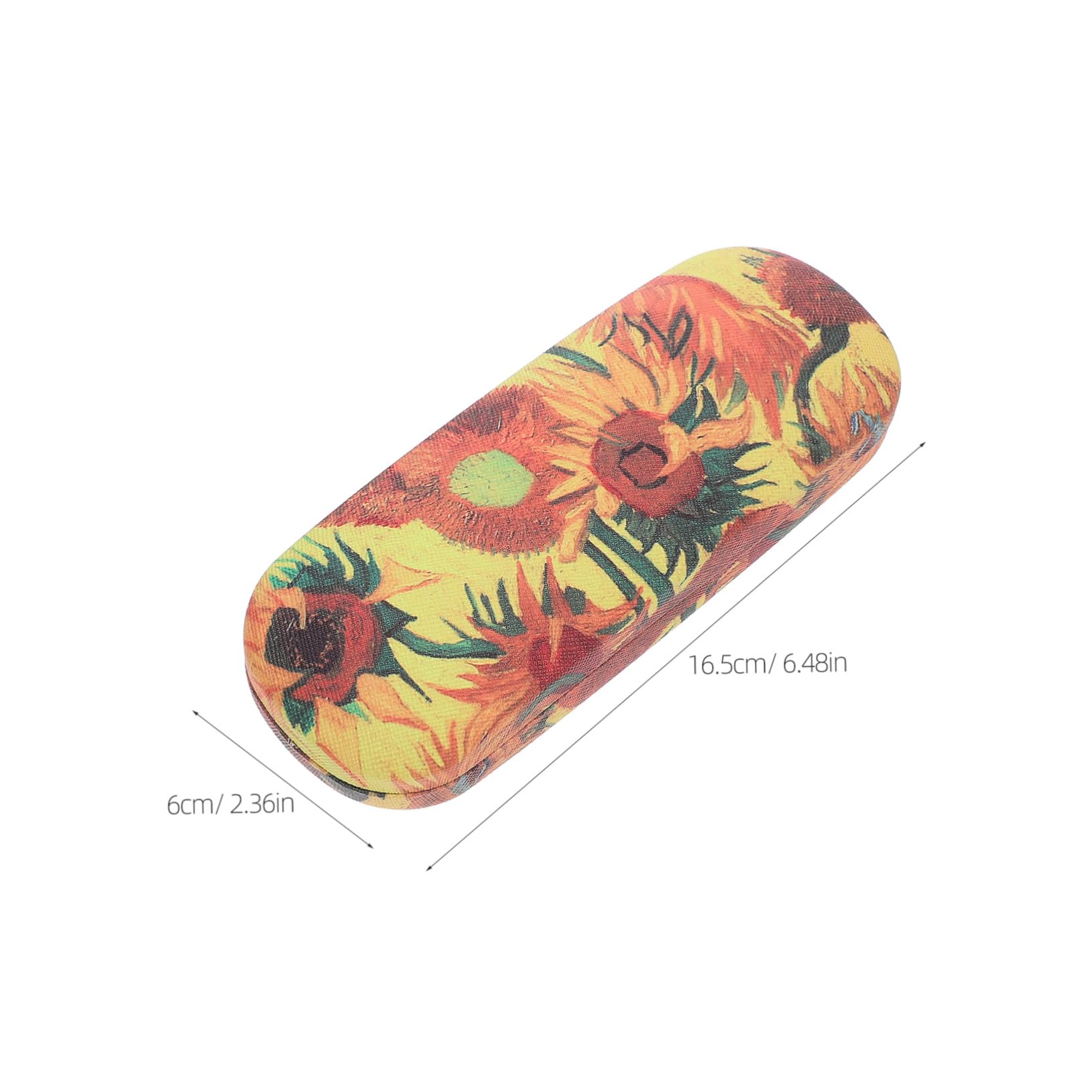 Milisten 2pcs Hard Shell Eyeglasses Case Leather Glasses Case Sunflower Night Painting Sunglasses Holder Eyewear Reading Glasses Container