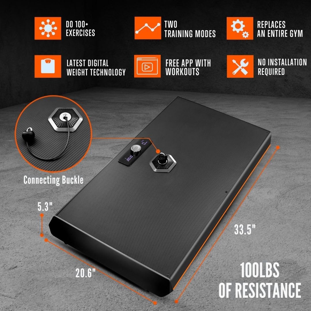 SQUATZ Pluto Home Smart Gym - 100lbs of Resistance - All-in-One Digital Gym Machine, WiFi and Bluetooth Enabled, Home Gym Equipment for Full Body Workouts