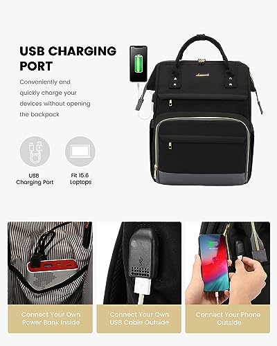 LOVEVOOK Laptop Backpack for Women Travel Backpack 15.6-Inch Backpack Purse with USB Port