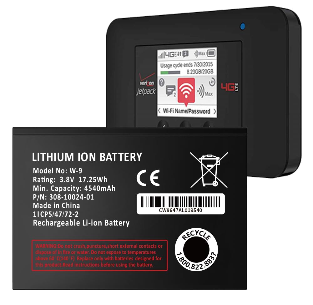 Soseieiu W-10a Battery,[𝟐𝟎𝟐𝟒 𝐍𝐞𝐰 𝐔𝐩𝐠𝐫𝐚𝐝𝐞𝐝] 5200 mAh Replacement Battery for Netgear MR1100 M1 Mobile Hotspot Router 3.85V/20.02Wh