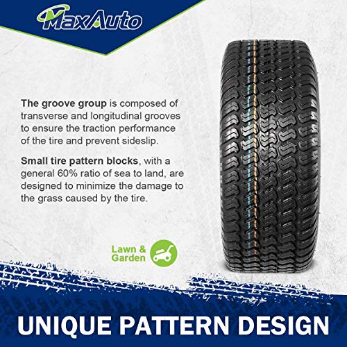 MaxAuto 18X6.50-8 18x6.5x8 Turf Saver Lawn Mower Golf Cart Tire 4PR, Set of 2