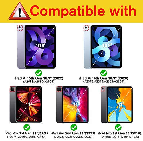 SUPNICE Case for iPad Air 5th Generation(2022)/iPad Air 4th Generation(2020) 10.9 inch/iPad Pro 11, Shoulder Strap, Shockproof Handle Stand Kids Case for 10.9 inch iPad Air 5/Air 4 /Pro 11, Green