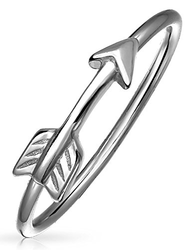 Minimalist Simple .925 Sterling Silver Midi Knuckle Thin 1MM Band Stackable Cupids Love Arrow Ring For Teen For Women
