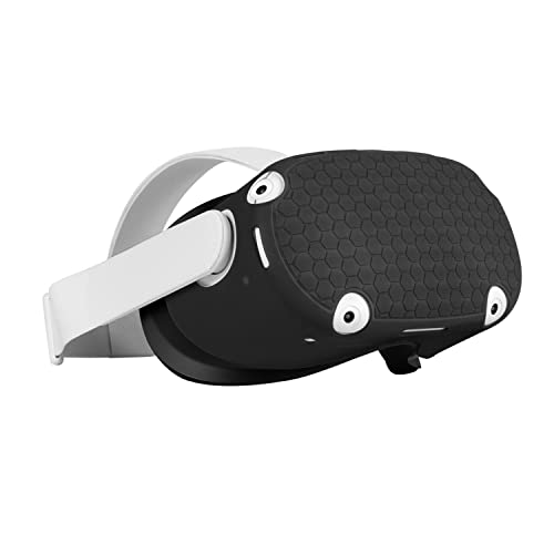 TNP VR Cover for Oculus Quest 2 Cover - Black Silicone VR Cover for Oculus Quest 2 Protective Cover - Anti Scratch Dust Bump Oculus Protective Cover