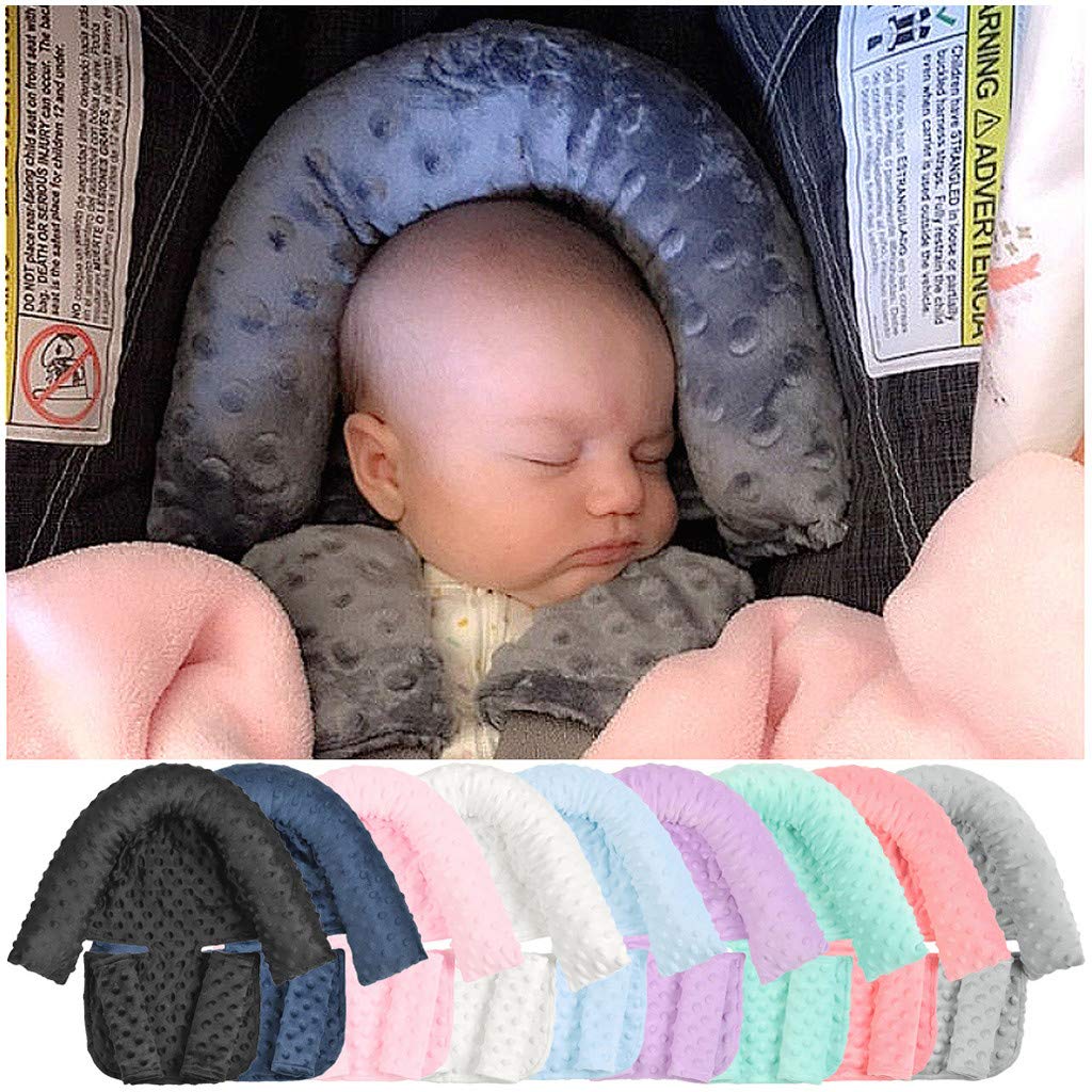 MOMFEI Travel Bug Baby & Toddler 3-Piece Head Support & Strap Covers Set for Car Seats, Strollers & Bouncers