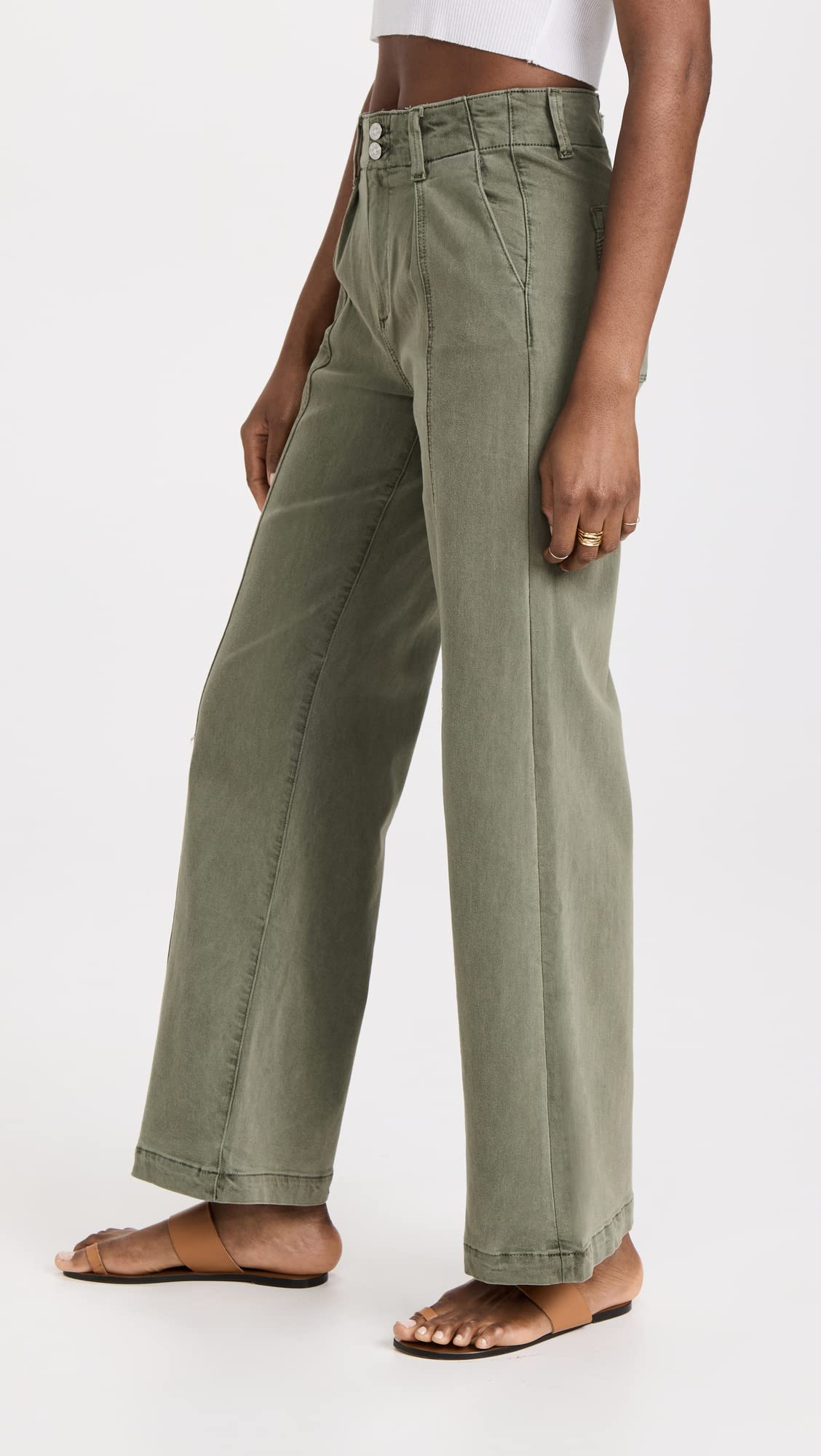 PAIGE Women's Brooklyn Jeans, Vintage Ivy Green, 28