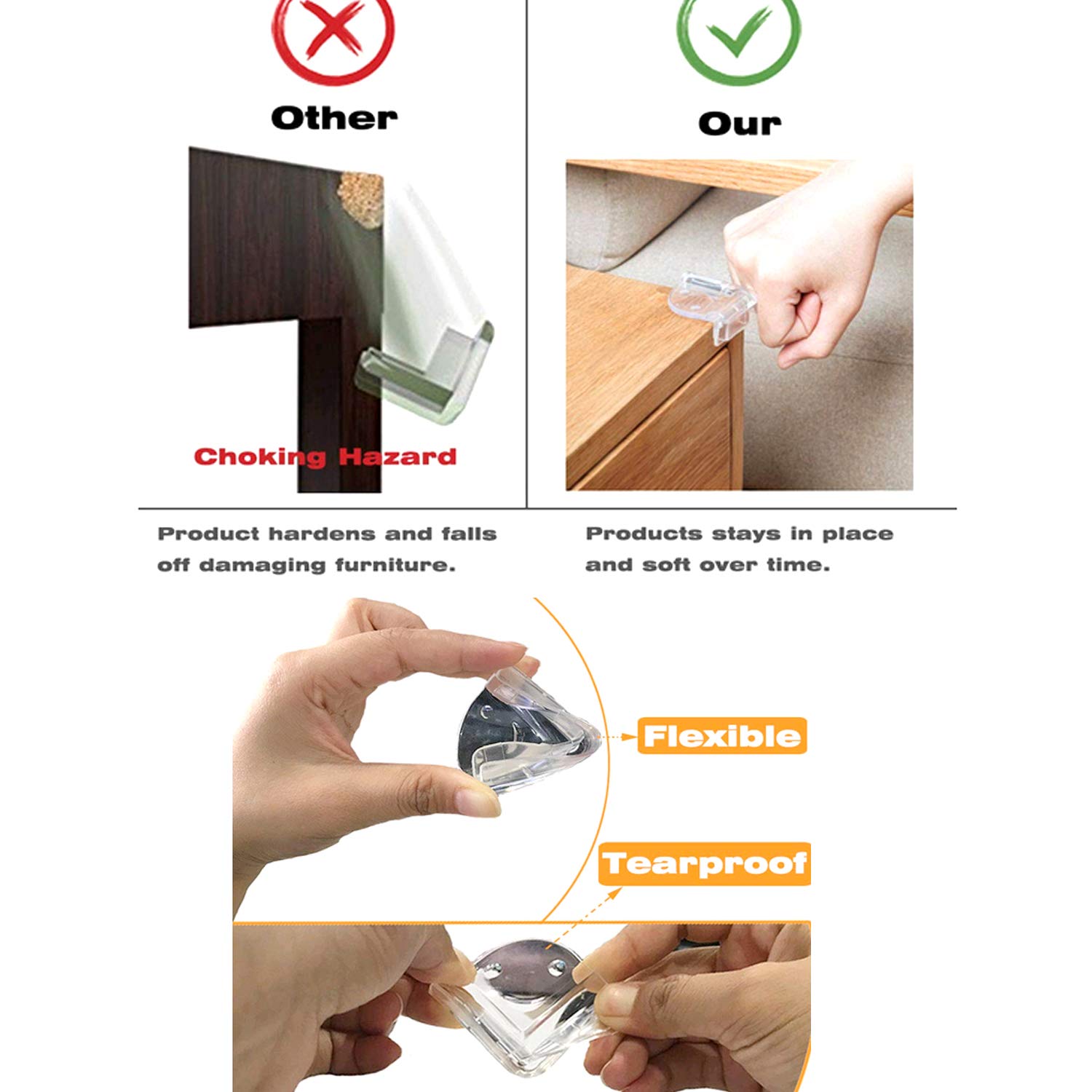 MARKKEER Corner Protectors for Kids (26Pack), Thickening Baby Safety Proofing, Clear Edge Bumpers, Corner Guards for Tea Table Desk Bed Furniture