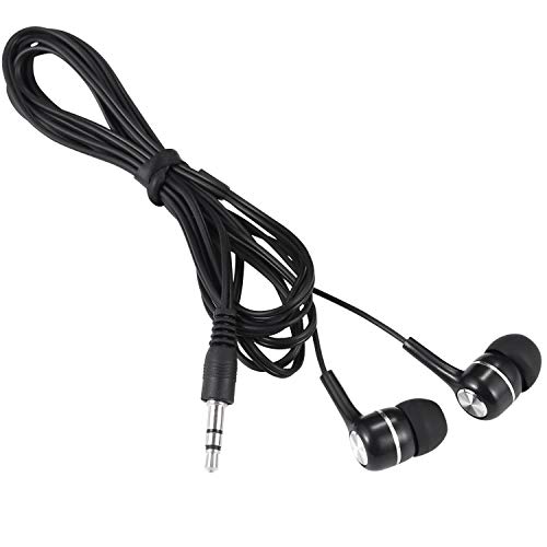 Yoley Bulk Earbuds Headphones Wholesale Earphones 50 Pack, Factorymall Low Cost Earbuds Disposable Ear Buds Bulk Headphones for School Classroom Students Kids-(Black)