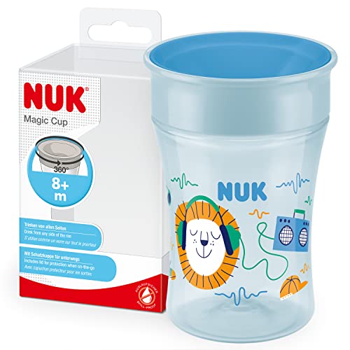 NUK Magic Cup Learning Cup 8+ Months 230 ml Leak-proof 360Β° Drinking Rim BPA-Free Blue