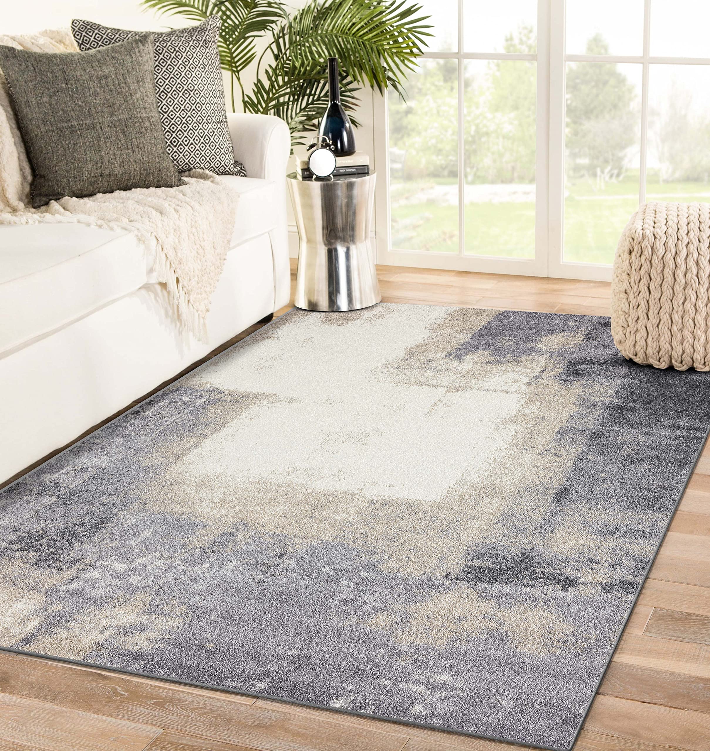 LUXE WEAVERS Abstract Gray 8x10 Area Rug