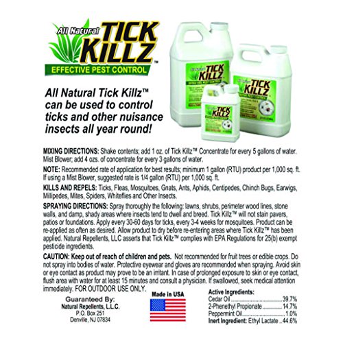 Tick Killz All Natural Bug Killer Insect Repellent Pest Control Concentrate 64 Ounce
