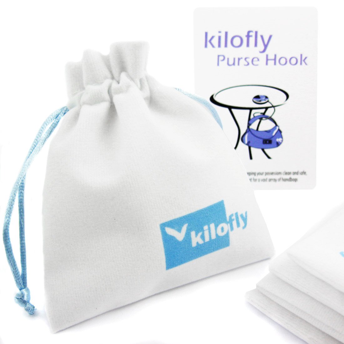 kilofly Purse Hook [Set of 5] - Foldable - Floral Lake Pouch