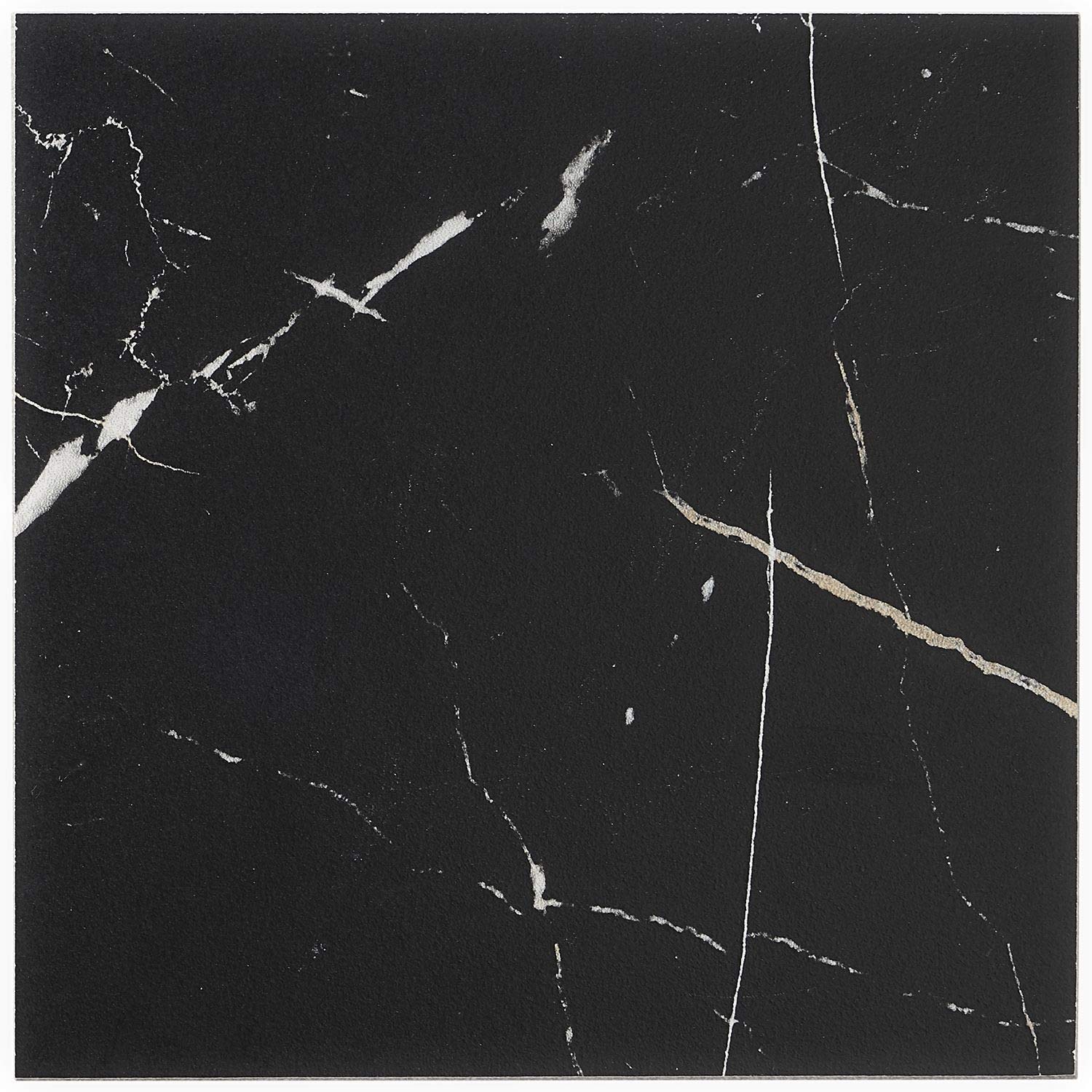 Marmo Black Marble Look 6 in. x 6 in. Matte Porcelain Floor and Wall Tile Sample