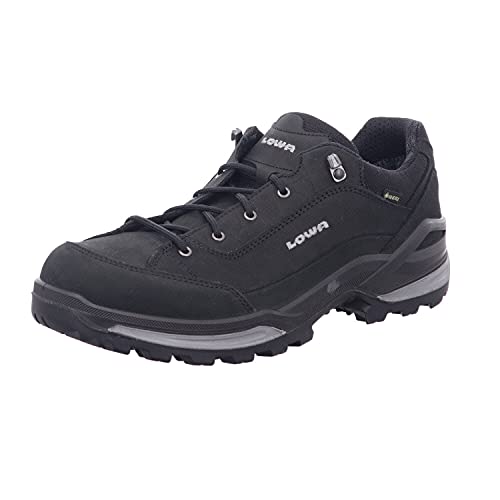 Lowa Mens Renegade GTX Lo Nubuck Leather Black Graphite Shoes 10.5 US
