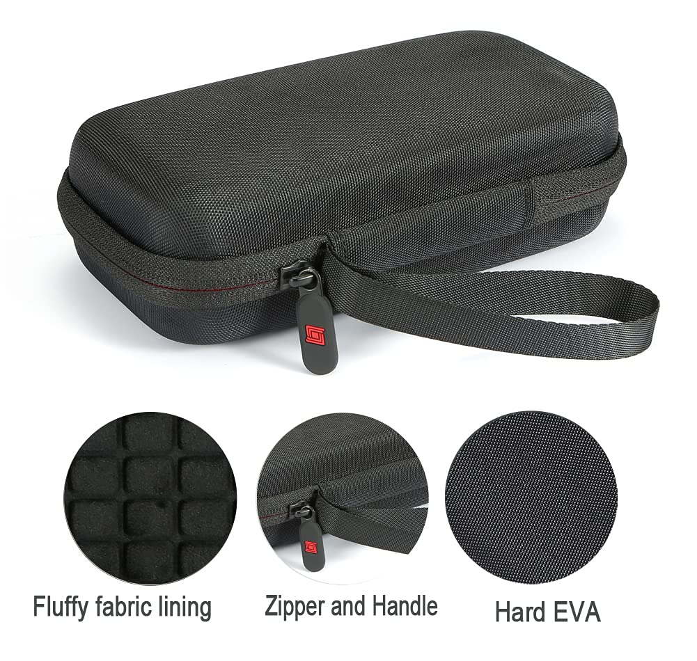 RAIACE Hard Travel Carrying Case for RODE GO II/GO 2 Dual Channel Compact Digital Microphone System-Black(Black Lining)