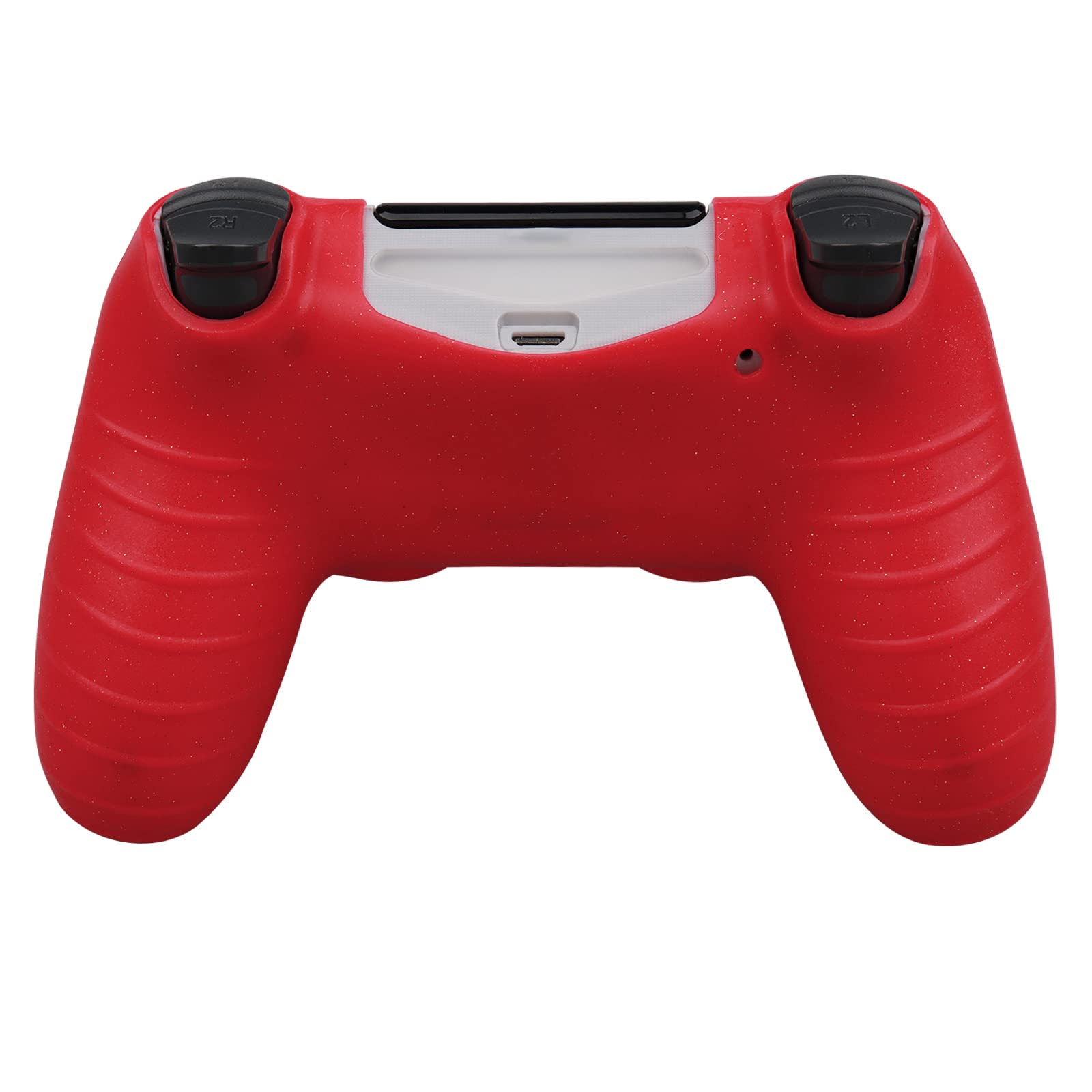 RALAN Controller Skin Glitter Anti-Slip Silicone Cover Protector Case Compatible with PS4 Slim/PS4 Pro Wireless/Wired Gamepad Controller with 4 Cat Paw Thumb Grip Caps & Black Pro Thumb Grip x 8.