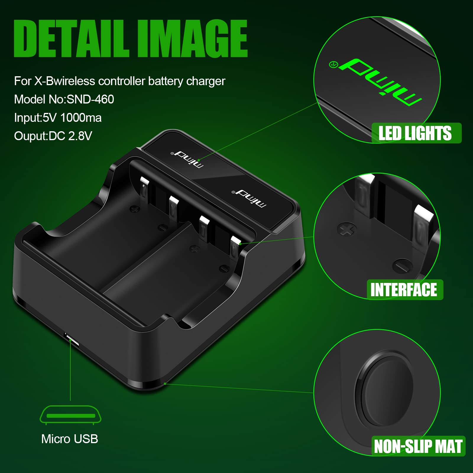 TREE.NB Controller Battery Pack Compatible for Xbox Series X|S/Xbox One/Xbox One S/Xbox One X/Xbox One Elite Fast Charging Wireless Controller with 2 Pack Rechargeable Batteries