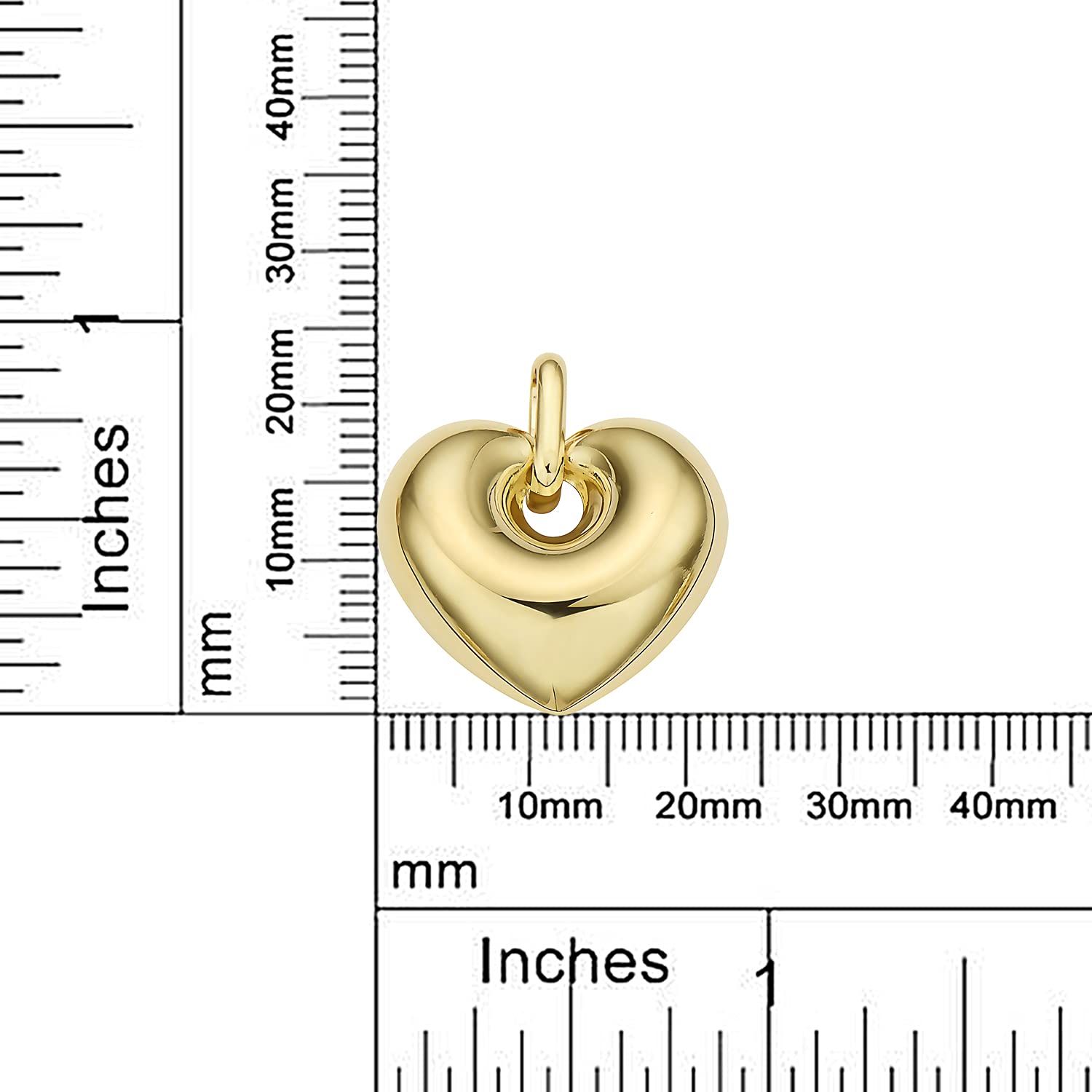 PORI JEWELERS 14K Yellow Gold High Polished Puff Heart Pendant