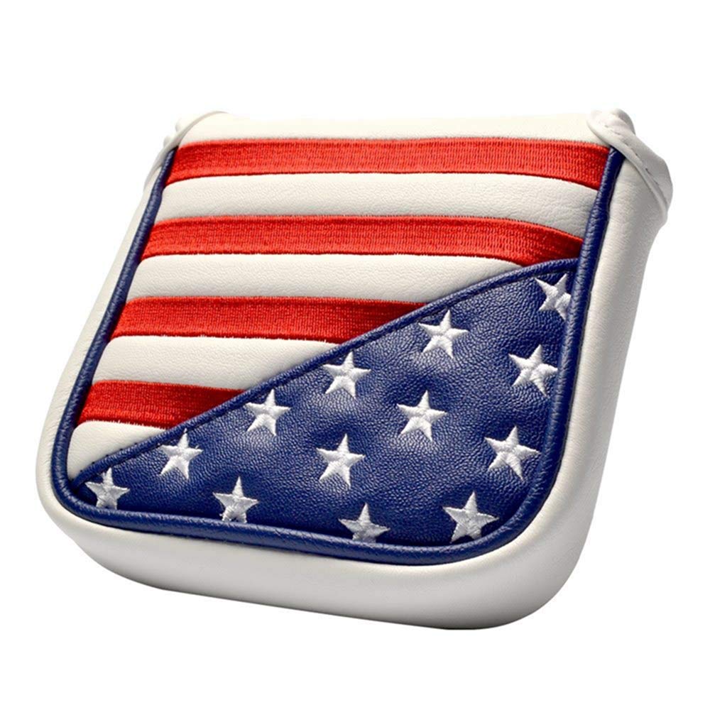 N/C Square Mallet Putter Cover Golf Headcover for Taylormade Spider Tour Magnet 1PCS (White, One Size)