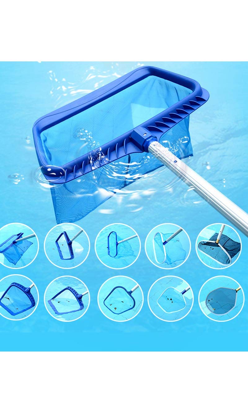 Upgraded Professional 16 Foot Swimming Pool Pole Telescopic Aluminum, 1.28mm Thicken Fits Pool Net Skimmer Rake Vacuum Head Brush Cleaning Heavy Duty, Adjustable 3 Section from 6 to 16ft Extension