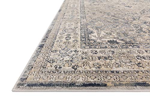 Loloi II Teagan Collection TEA-04 Sky/Natural 11'-6" x 15', 25" Thick, Area Rug, Soft, Durable, Neutral, Woven, Low Pile, Non-Shedding, Easy Clean, Living Room Rug