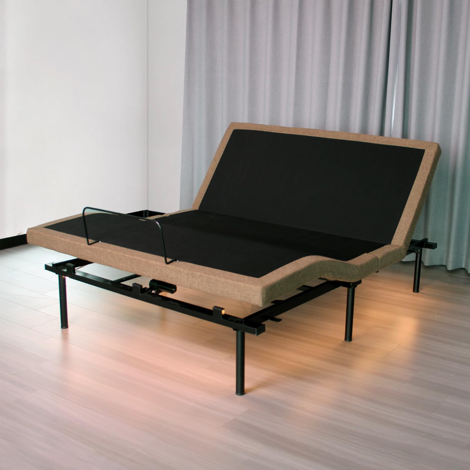LCVXYERQ Electric Adjustable Bed Base, Ergonomic Upholstered Full Size Bed Frame with Upgraded Motors and Wireless Remote Control, Independent Head and Foot Incline