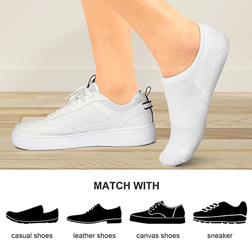 PAPLUS No Show Socks Womens 6 Pairs, Non Slip Cushioned Low Ankle Socks with Arch Support