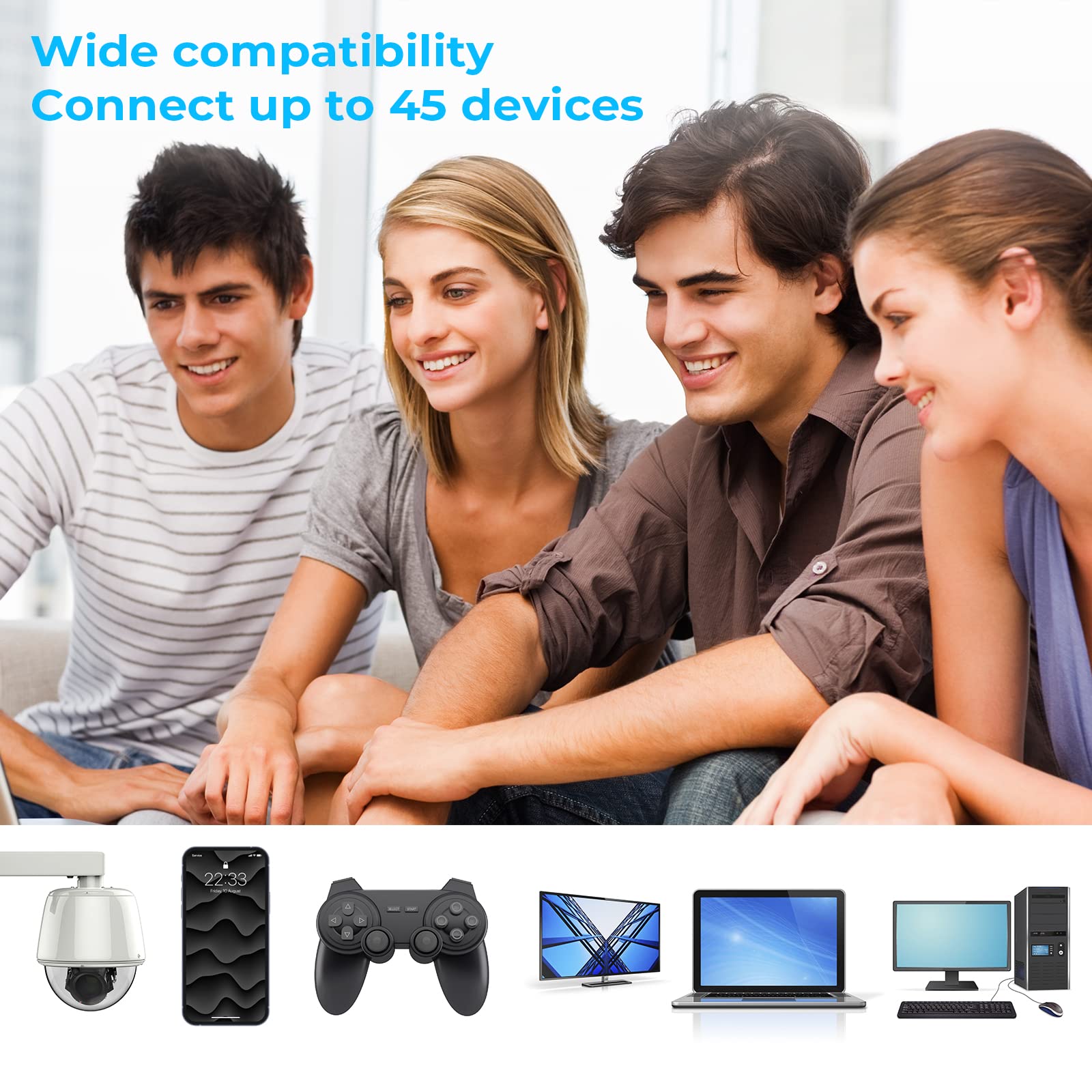 Wifi Extender, 2023 Upgraded Internet Signal Range Booster up to 8000 sq.ft & 40 Devices- Wifi Boosters with Ethernet Port - Easy Setup