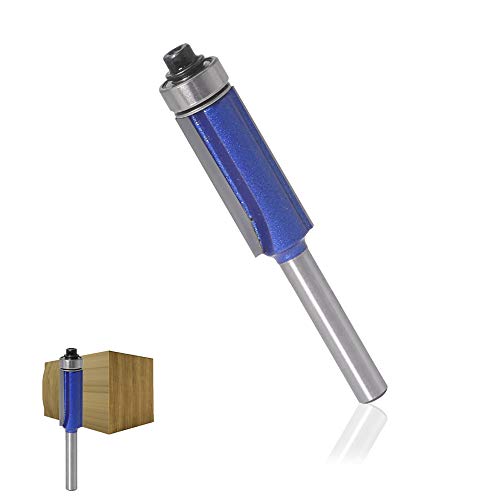 Wolfride 4PCS Flush Trim Router Bit Set 1/4 Inch Shank Top Bearing Flush Trim Router Bit