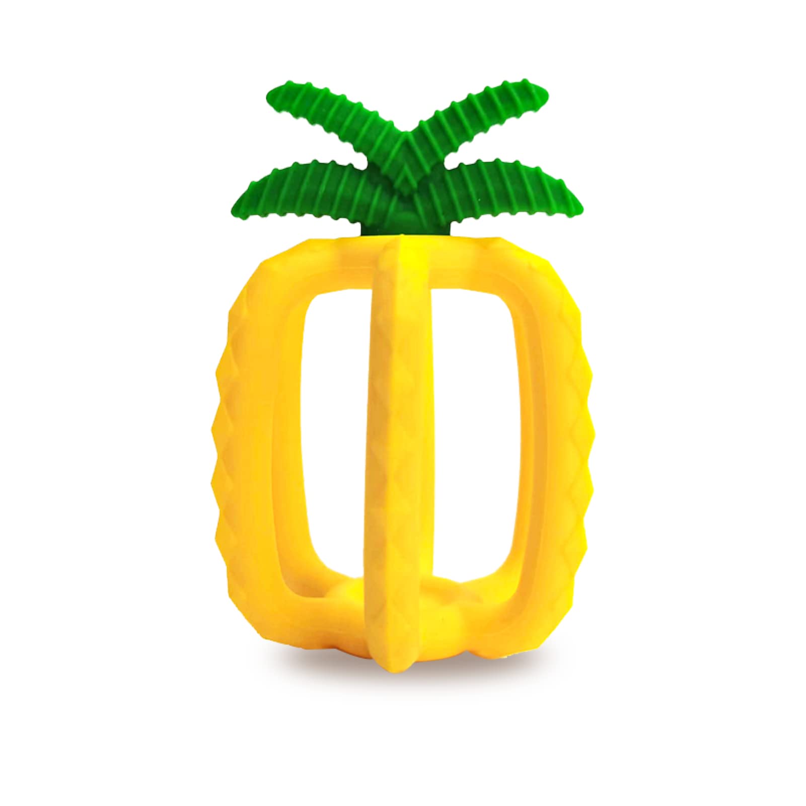 Veslen Baby teether, Cute Fruits teether, Suitable for Boys and Girls Teething Chewing, BPA-Free, 3-12-24-36 Months Newborn Teething Toy(Pineapple)