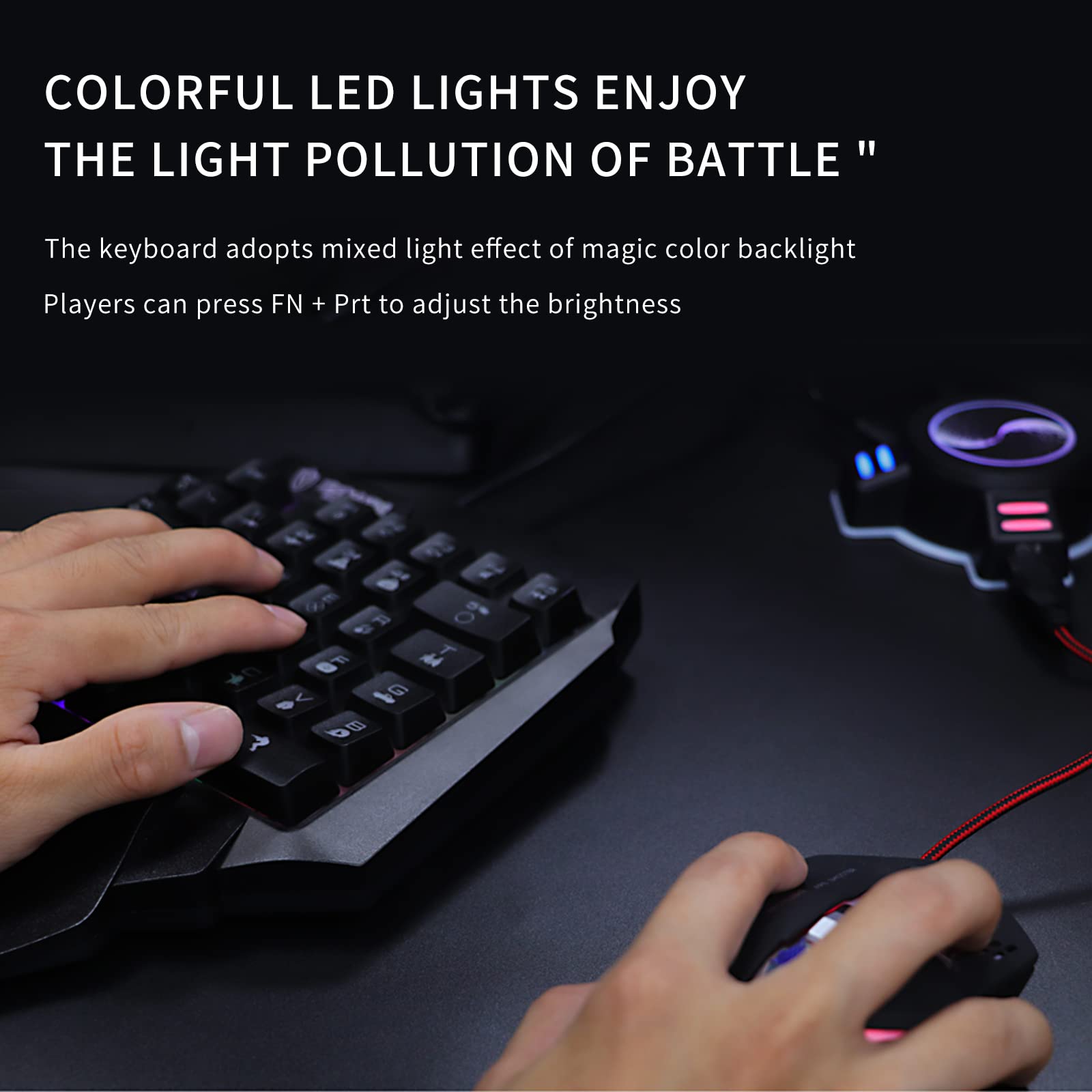 RALAN RGB Gaming Keyboard and Mouse Keypad Converter Set Combo E-Sport Gaming OTG Adapter Computer Accessories for PS4/Xbox One/Nintendo Switch/PS3 /PC Perfect for Games Like FPS, TPS, RPG and RTS.