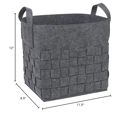 Trend Lab Light Gray Woven Storage Basket Organizer for Baby Nursery and Changing Table Accessories, 12 in x 6 in x 8 in