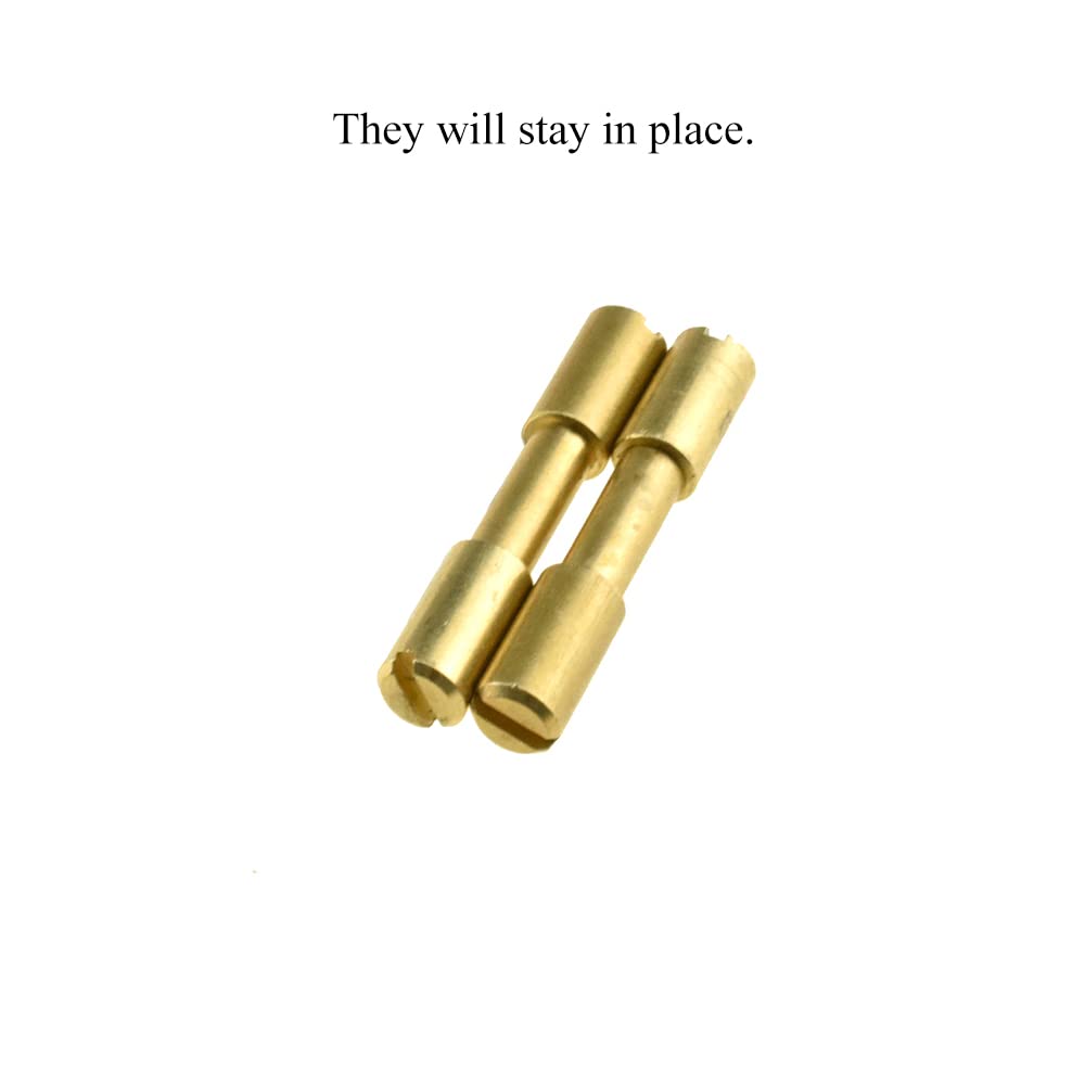 Yadaland Kitchen Corby Bolts Fastener 4mm Diameter Metal Bracket Bolt Handle Screw Knives Rivets Tactical Lock Head Tight Thread Stay in Place No Scratch Easy Install Driver Slot 2sets Brass