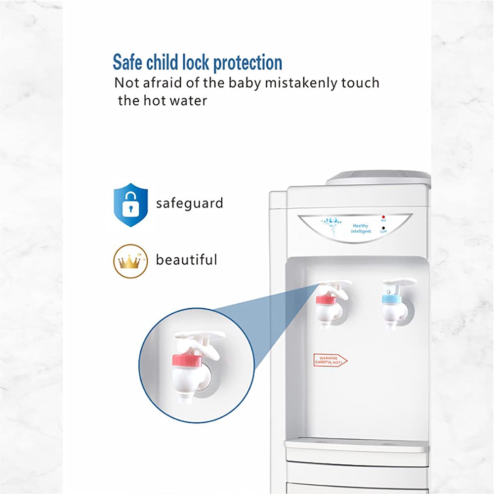 Water Dispenser,Top Loading Hot & Cold Water Cooler 5 Gallon Water Dispenser.Child Safety Lock, Storage Cabinet and Anti-Scalding Design, for Indoor Home Office(White)
