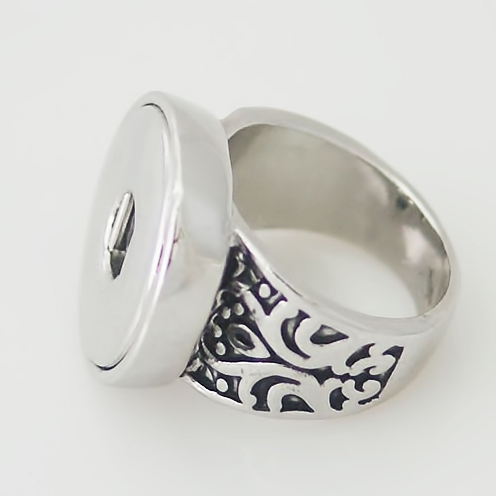 LOV*MOMENT Lovmoment Ring Size 8# Snap Jewelry Fit 18mm Snaps Charms Fingers Thick 17.5mm
