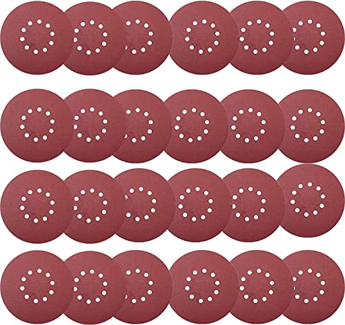 Tonmp 35 Pack 9 Inch 10 Hole Drywall Sanding Discs Set- 40 60 80 120 150 180 240 Grits Hook-and-Loop Aluminum Oxide Abrasive Sander Paper for 9" Drywall Sander