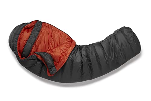 Rab Ascent 500 Down Insulated Mummy Sleeping Bag for Camping and Backpacking - Graphene - 25 Degree, Extra Wide, Left Zip