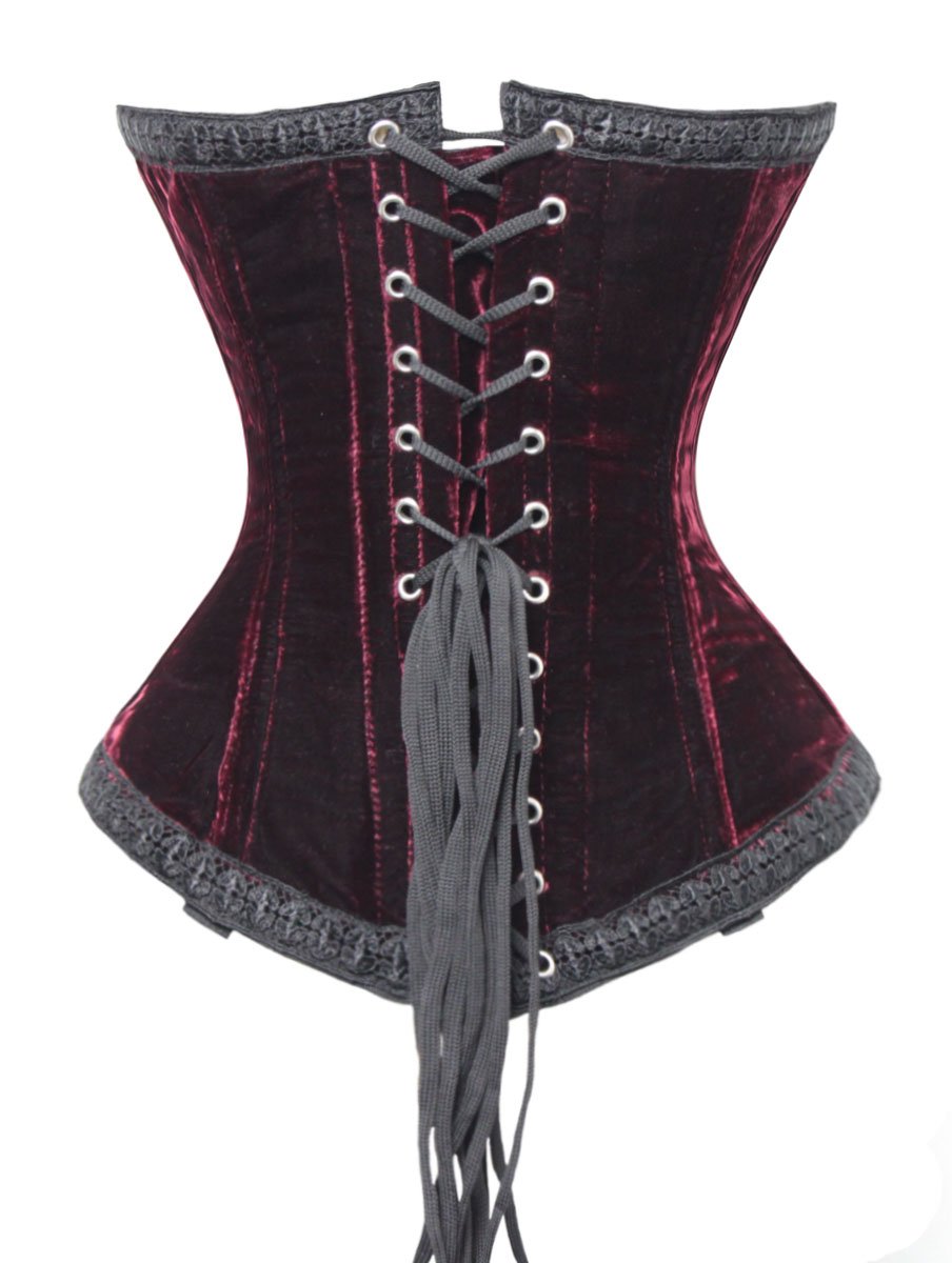luvsecretlingerie Heavy Duty 26 Double Steel Boned Waist Training Velvet Underbust Tight Shaper Corset #8023-VE
