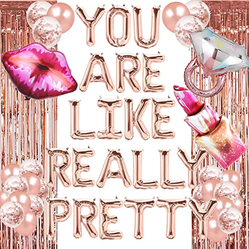 You Are Like Really Pretty Balloons Rose Gold Bachelorette Party Banner You Can't Sip With Us/Mean Girls Themed Decor for Birthday Wedding/Bridal Showers/Engagement Party Supplies Decorations
