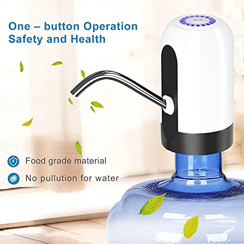 Water Bottle Pump 5 Gallon Electric Drinking Water Pump Portable Water Dispenser USB Charging Water Bottle Pump Water Bottle for Universal 2-5 Gallon Bottle