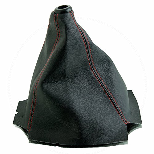 LT Sport Black Manual Transmission Gear Shift Knob Stick Shifter Boot Cover Red Stitch