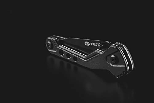 TRUE TRUEBLADE Lightweight Everyday Pocket Knife | Super Sharp Black Oxidized Stainless Steel Partially Serrated Pocket Knife